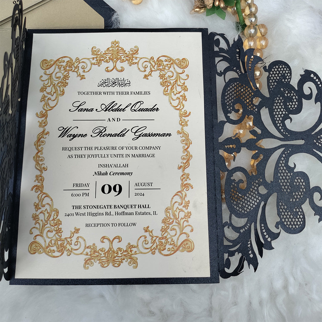 Luxury Laser-Cut Wedding Card on Premium Pearl Card by Wedding Card Ex ...